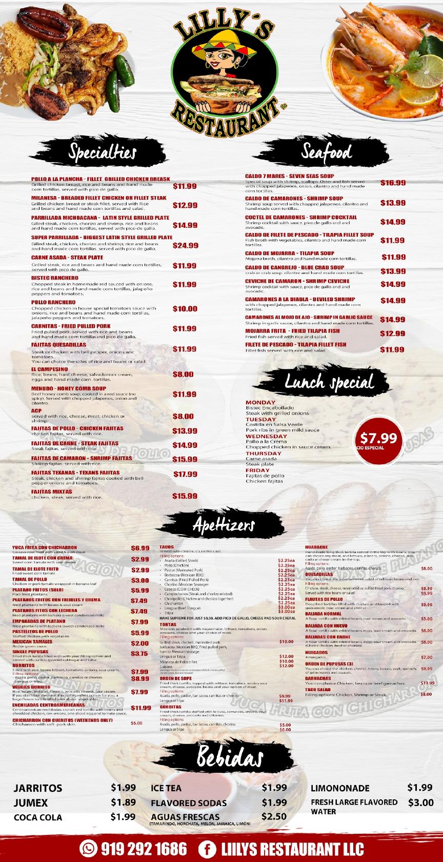 Carta de Lilly's restaurant LLC, Sanford