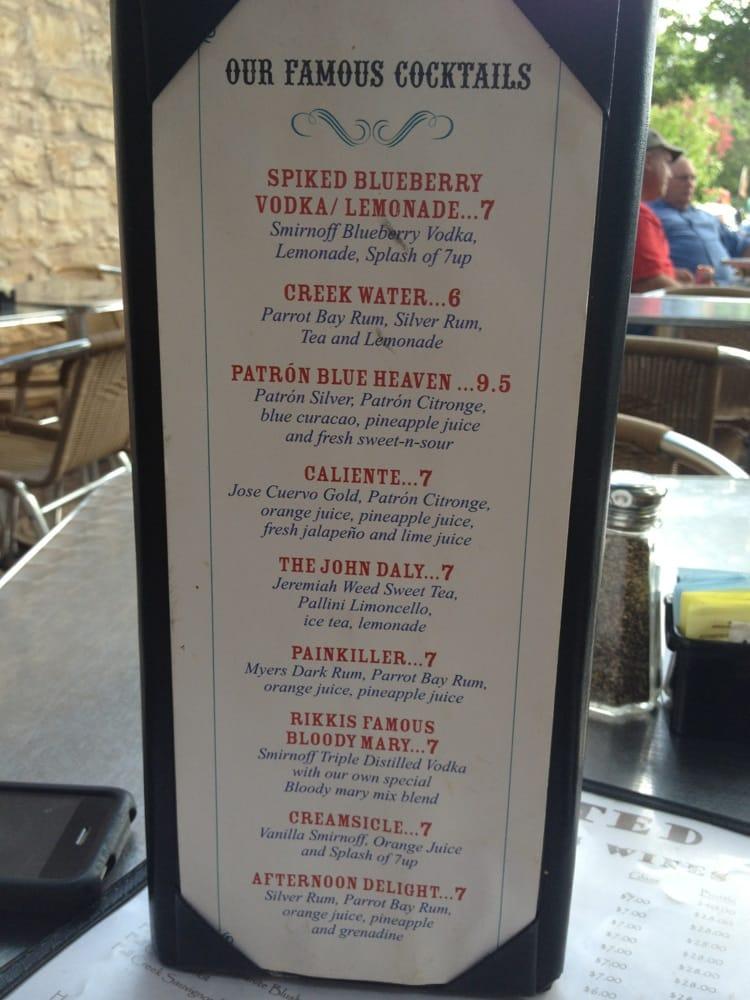 Menu at Silver Creek Beer Garden & Grille pub & bar, Fredericksburg