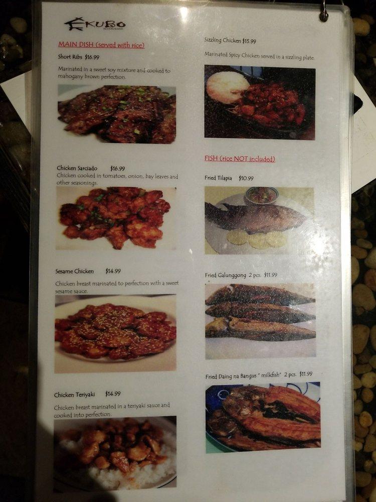 Menu at Bahay Kubo restaurant, Anchorage