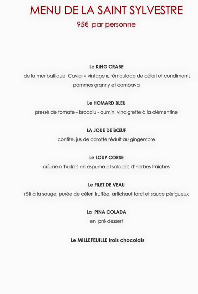 Menu at Col Tempo restaurant, Bastia