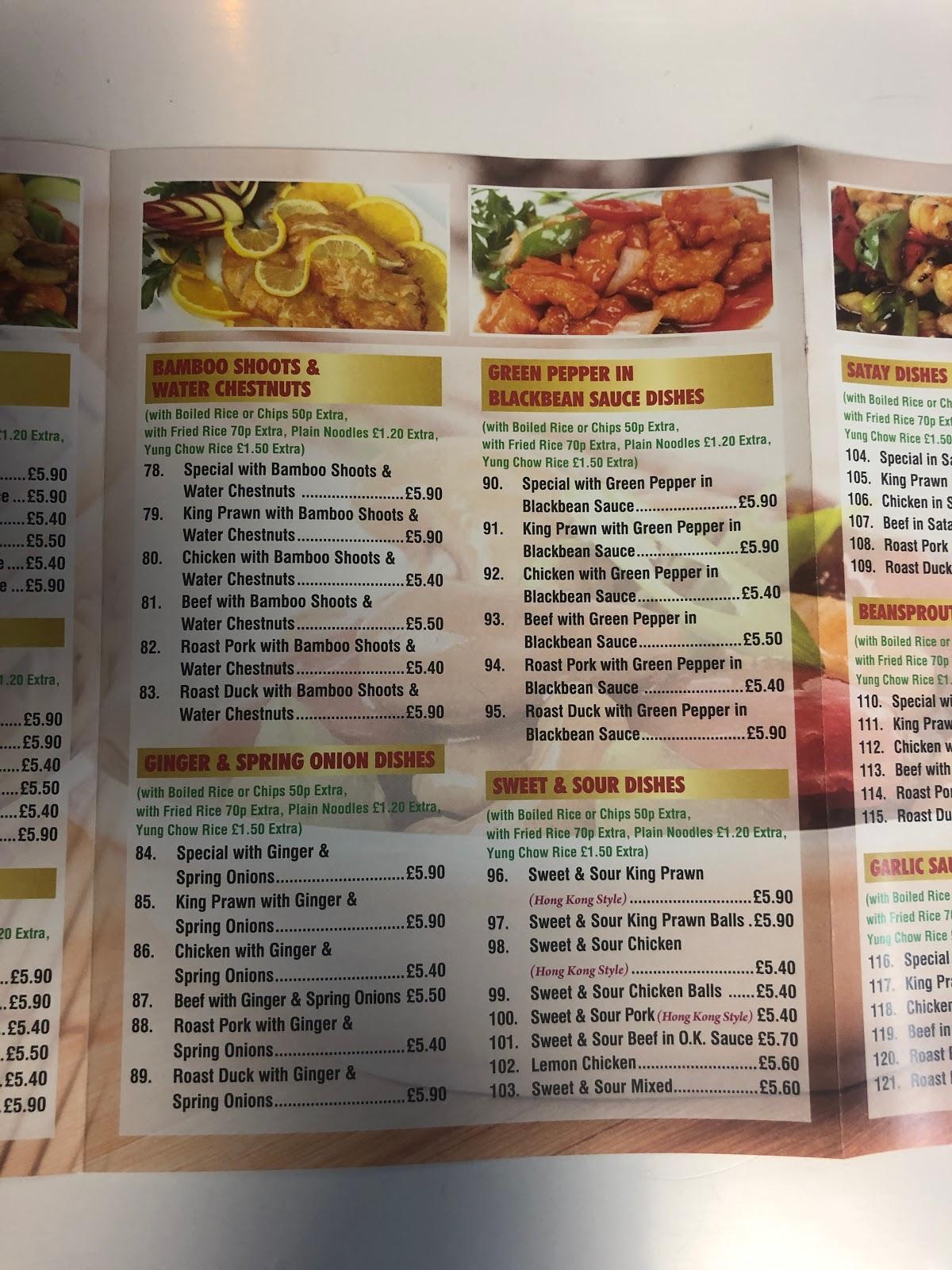 Menu at Happy Gathering fast food, Blackpool, 80 Norbreck Rd