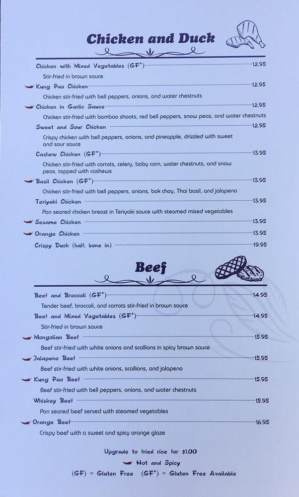 Menu at Henry's Chinese Cafe, Edwards, 175 Main St C101