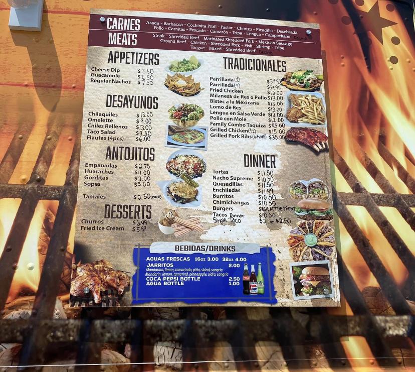 Menu at Marisol's Taste of Mexico Food Truck restaurant, Oconomowoc
