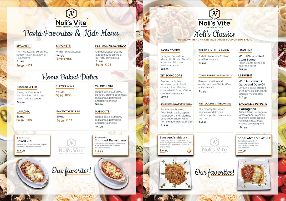 Menu at Noli's Vite Cibolo restaurant, Cibolo