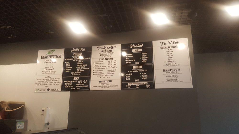 Menu at TasteTea cafe, Ewa Beach