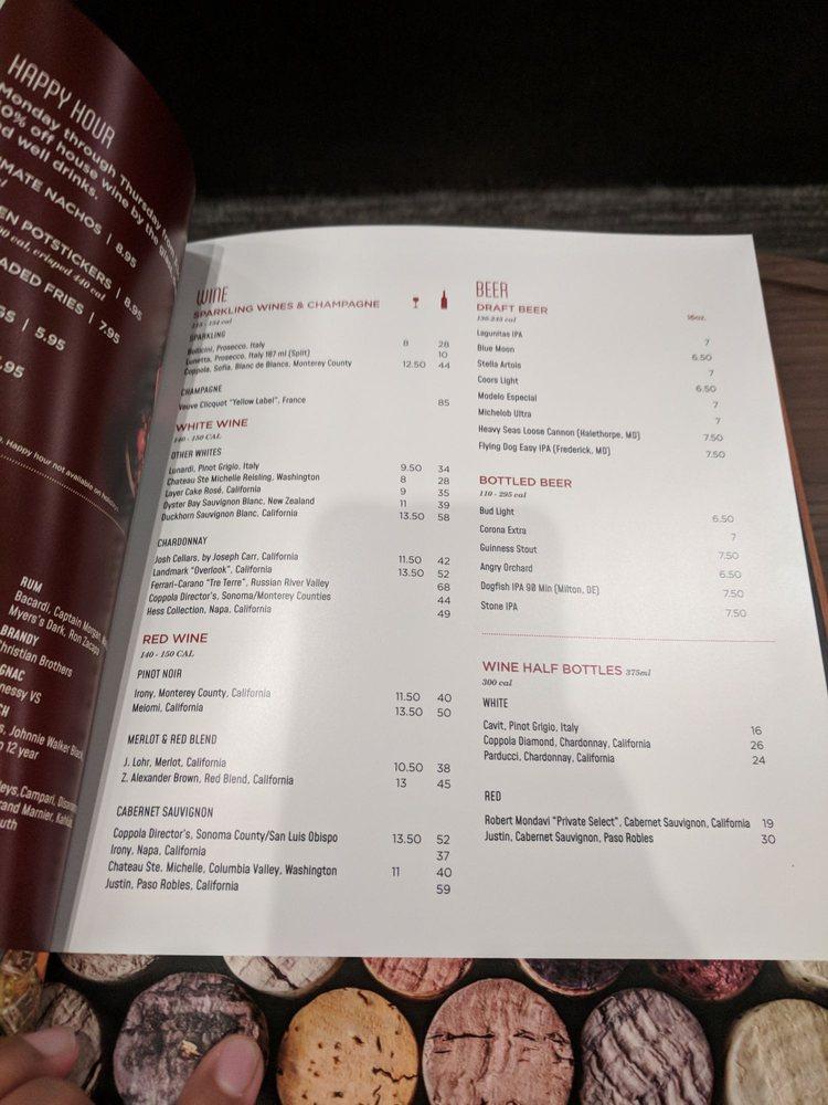 Menu at Cinépolis Luxury Cinemas pub & bar, Gaithersburg