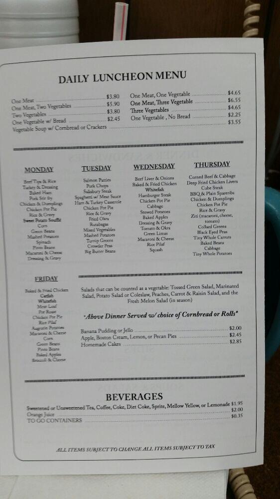 Menu at Gene's Restaurant, Chester