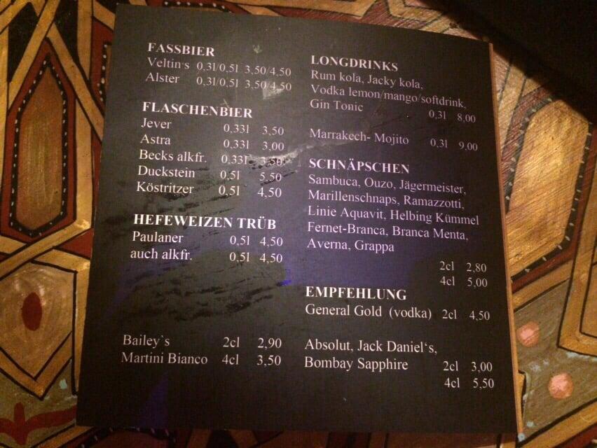 Speisekarte von LE MARRAKECH restaurant, Hamburg, Kellerbleek 10