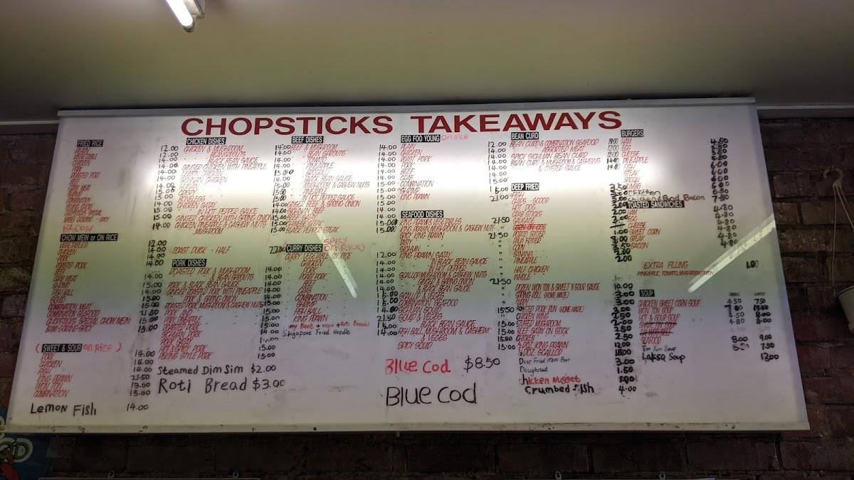 Menu at Chop Sticks Restaurant, Carterton