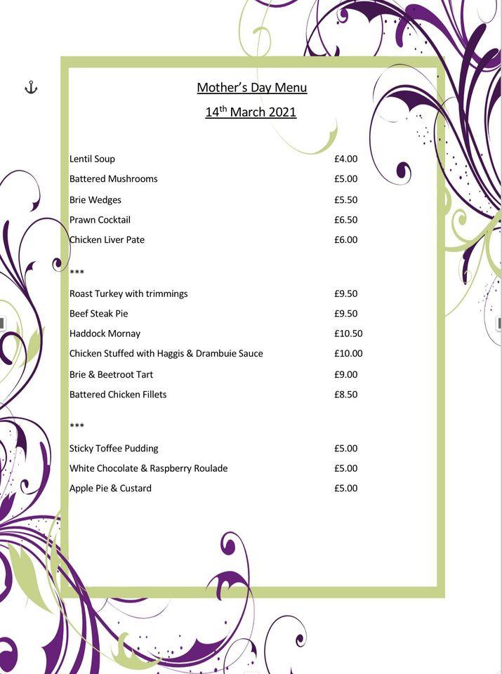 Menu at Findlay's Hotel & Restaurant, Fraserburgh