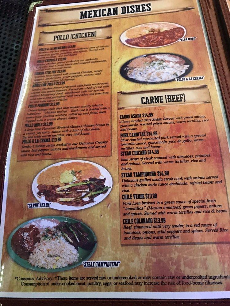 Menu at La Casita restaurant, Camp Verde