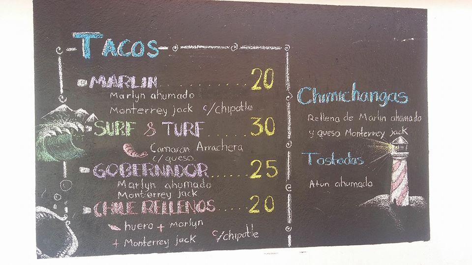 Menu at Mi Taco Chef, Ensenada