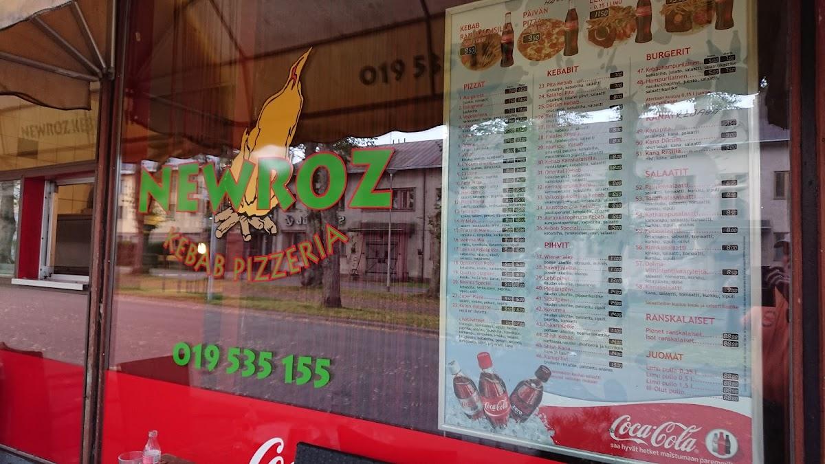 Menu at Newroz restaurant, Lovisa