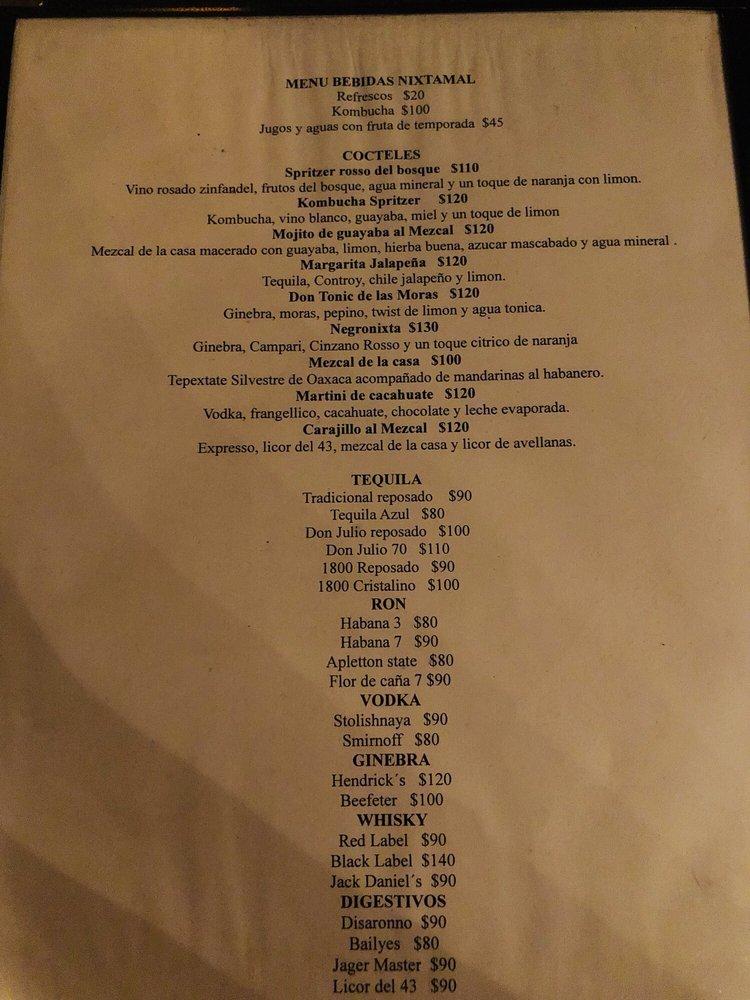 Menu at Nixtamal (Cocina a Fuego y Ceniza) BBQ, Bacalar