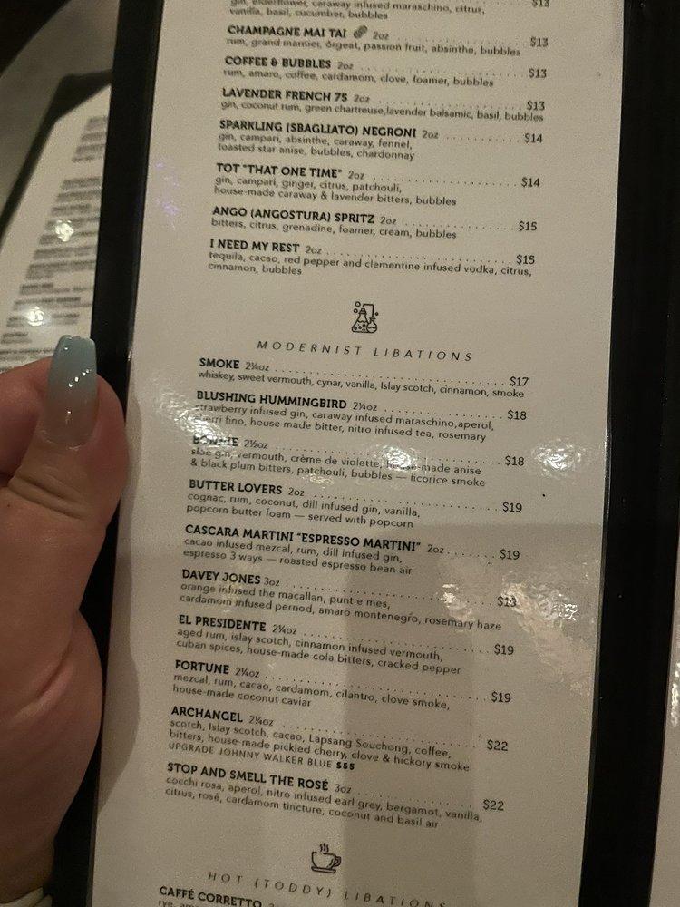 Menu at UNTITLED Champagne Lounge pub & bar, Calgary