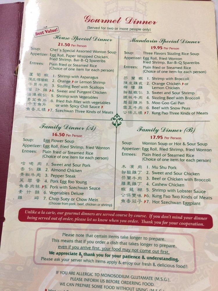 Menu at China Point restaurant, Rancho Cucamonga