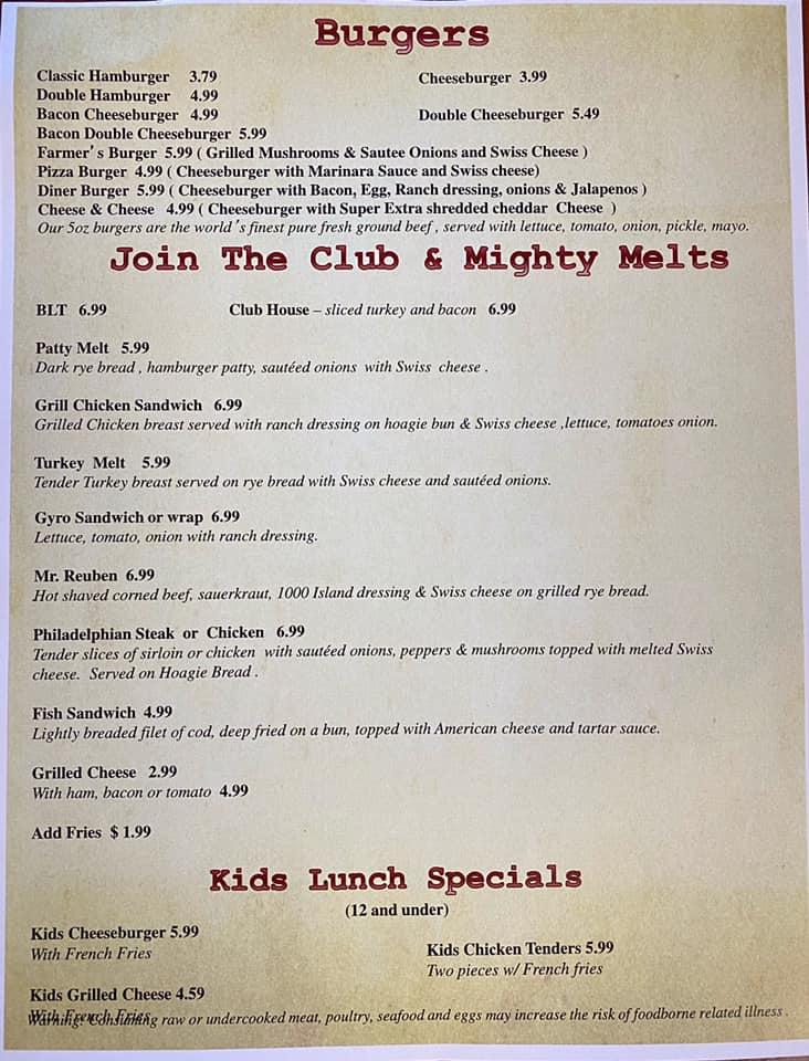 Menu at Florissant City Diner restaurant, Florissant