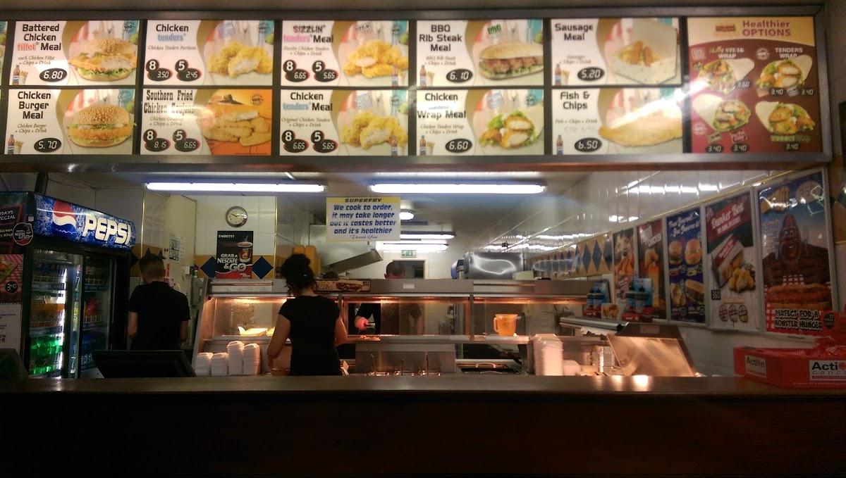 Menu at Superfry, Portstewart fast food, Portstewart