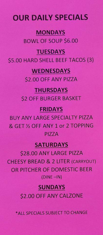 Menu at The Yankee Doodle pub & bar, Moline, 16th St