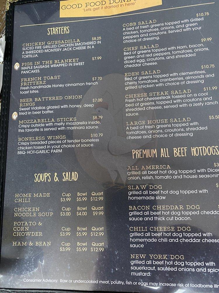 Menu at Cracked Egg Cafe, Canton