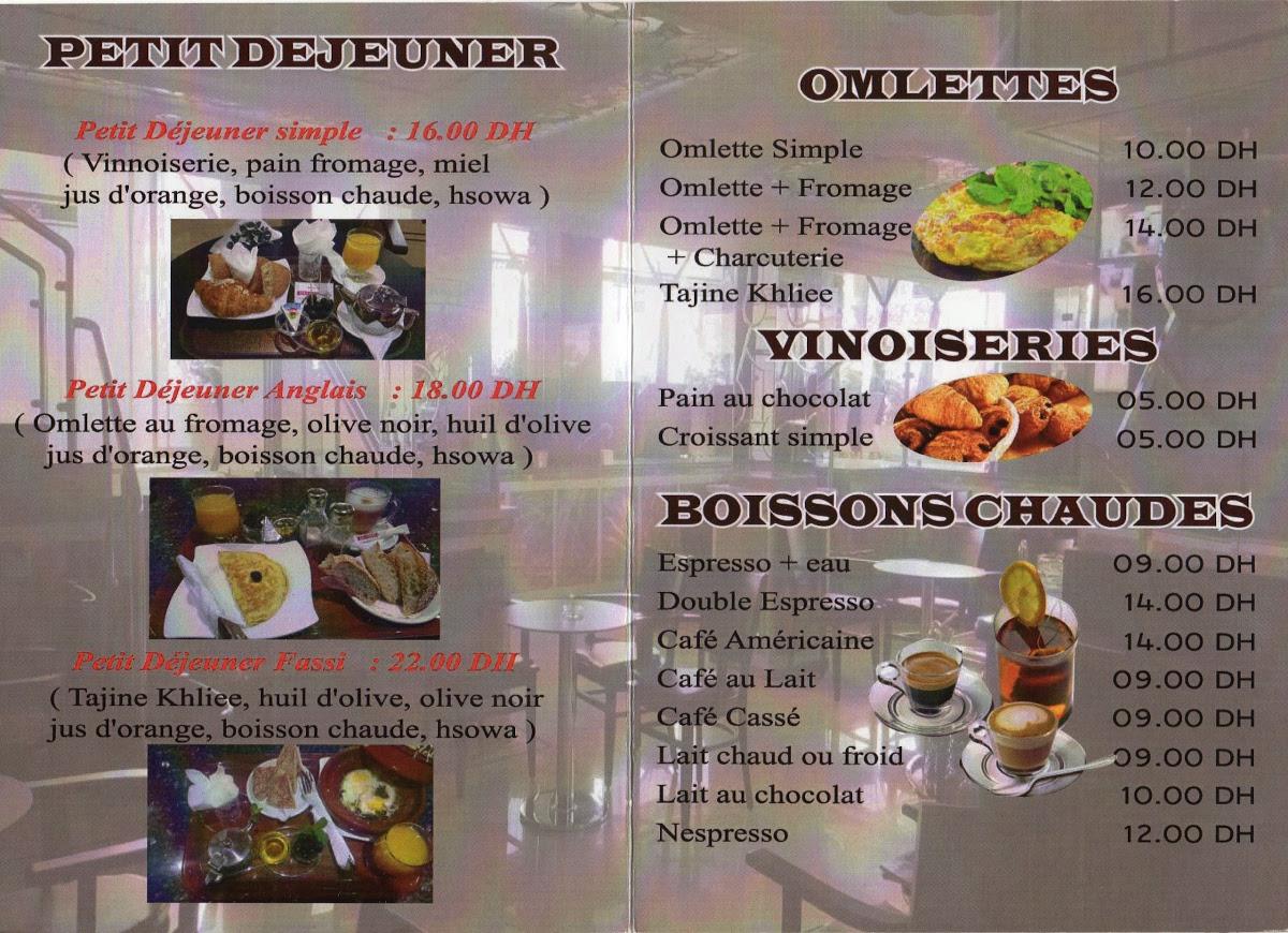 Menu at ESPACE BISTRO DU PORT cafe, Casablanca