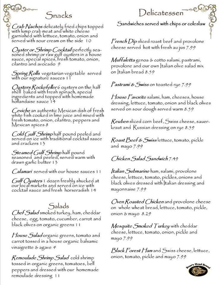Menu at Old Fulton Seafood Cafe & Steakhouse, Rockport, Hwy 35 N