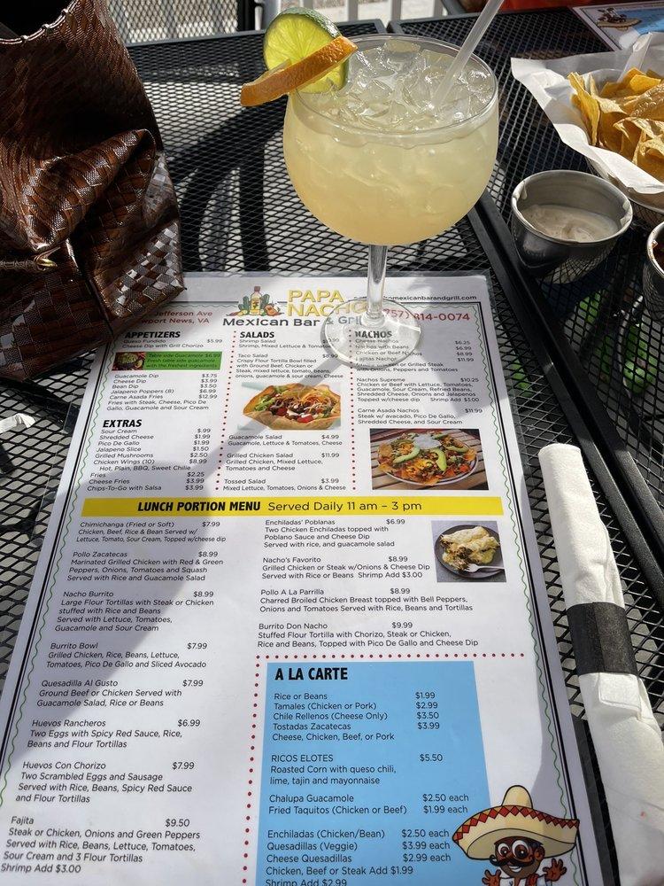 Menu at Papa Nacho Mexican Bar and Grill, Newport News