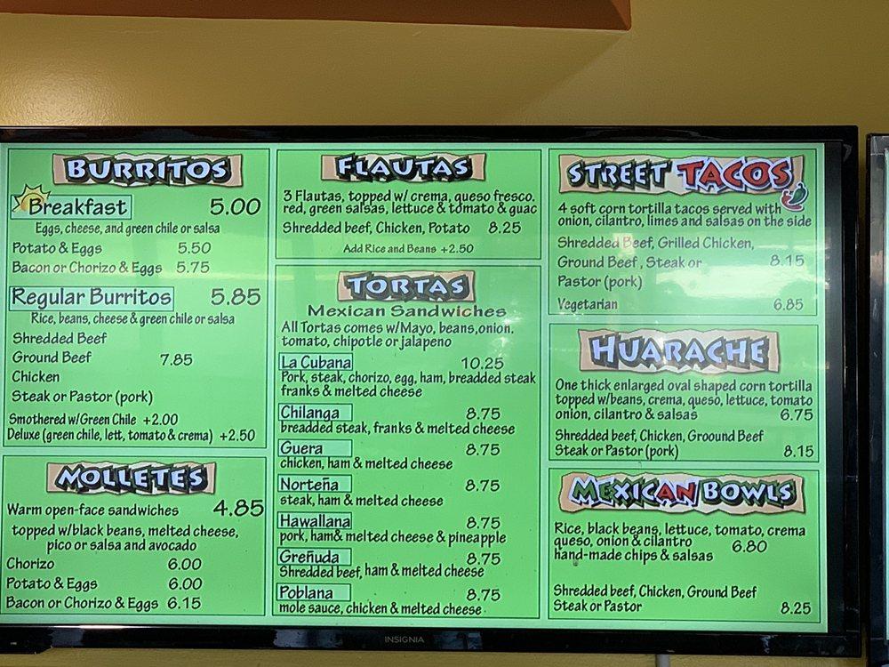 Menu at Sabroso! Fresh Mexican Grill restaurant, Centennial