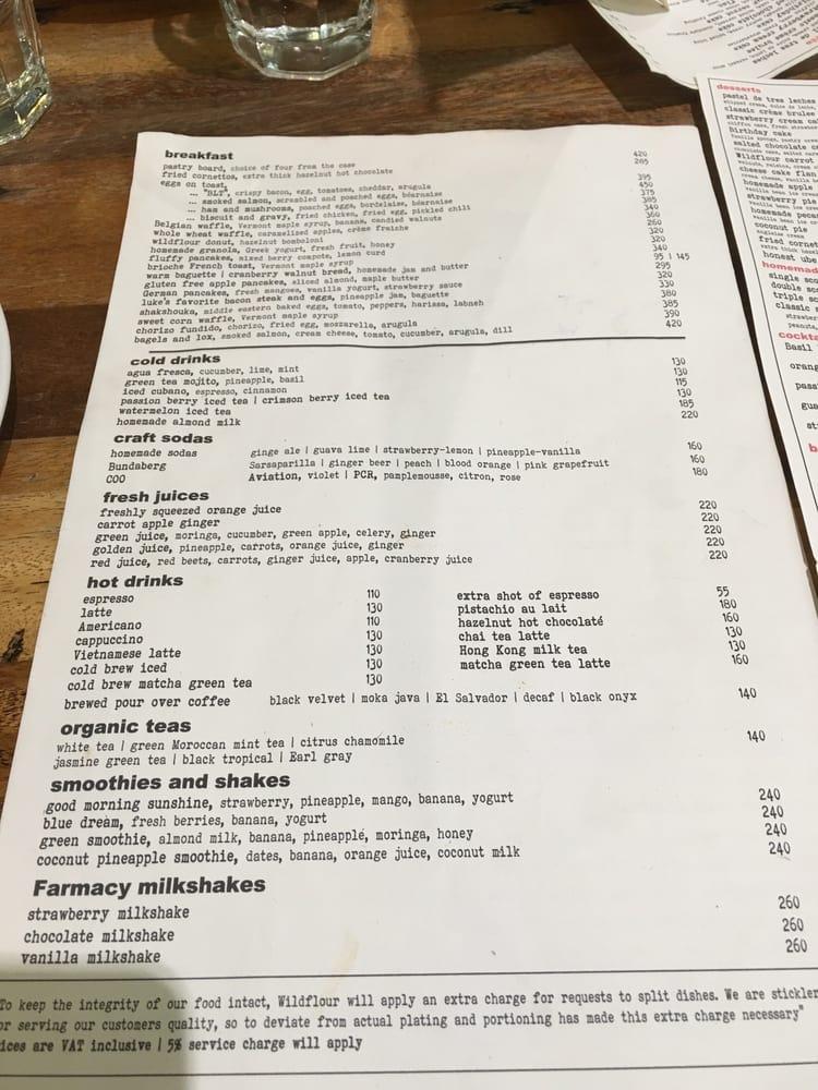 Menu at Wildflour Café + Bakery - Podium, Mandaluyong, The Podium