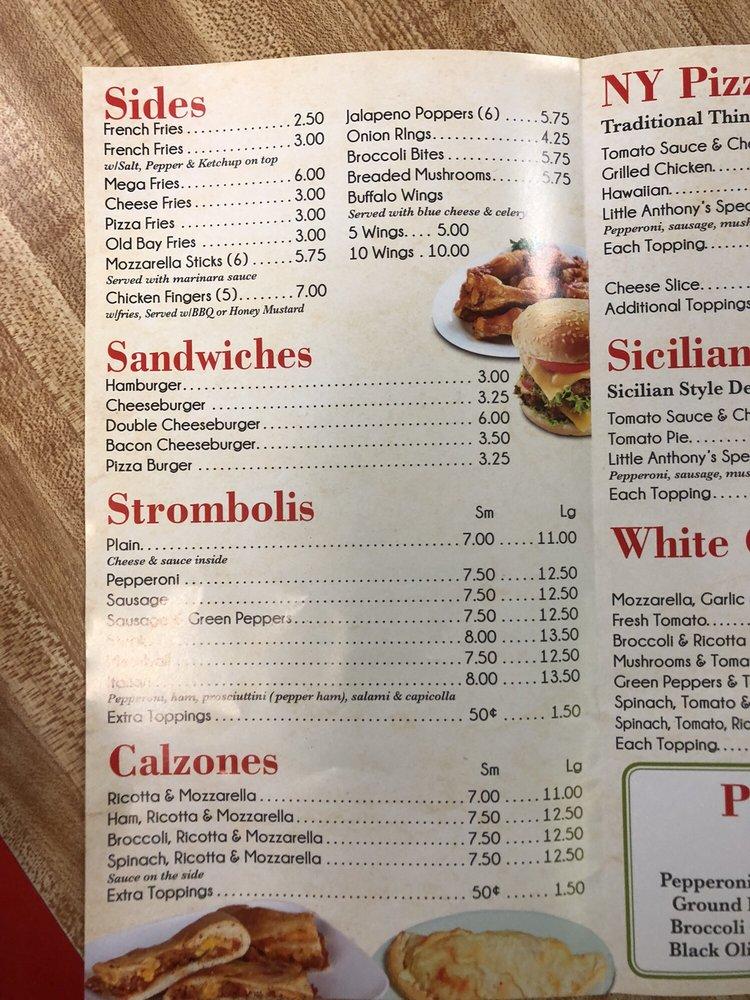Menu at Little Anthony's Pizza pizzeria, New Castle, 287 Christiana Rd # 10