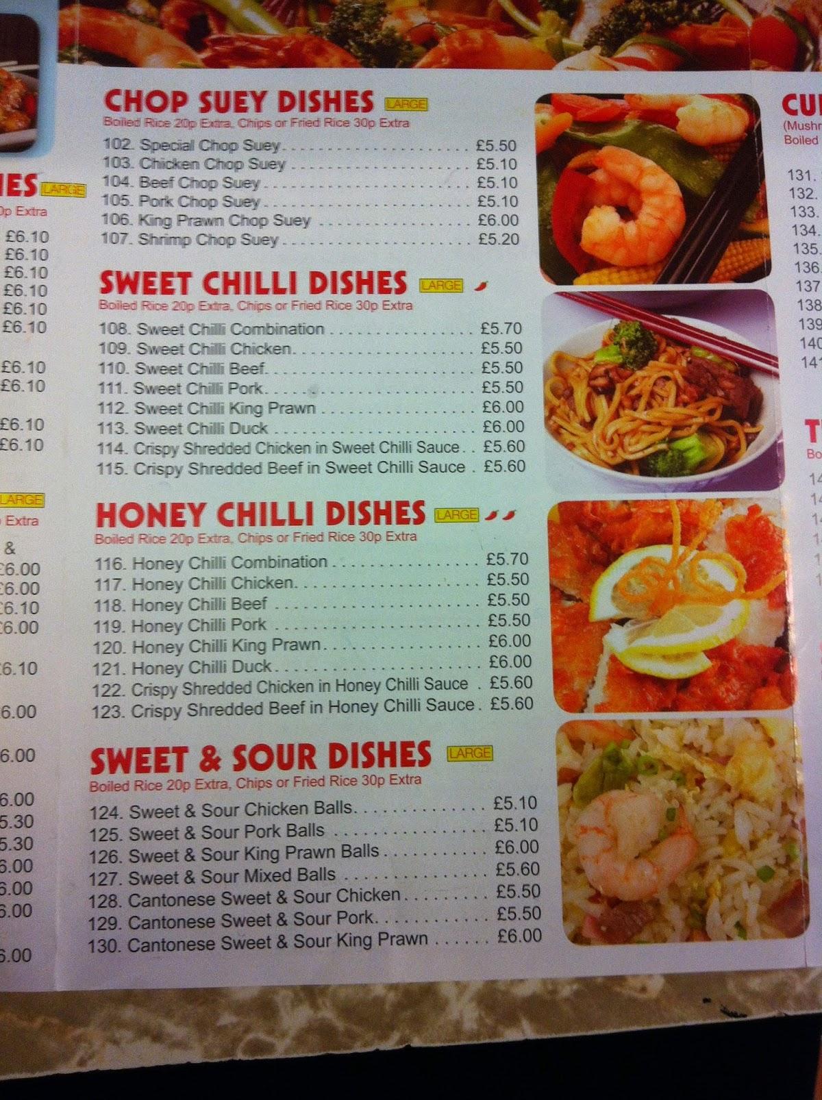 Menu at New Hong Gai fast food, Stirling