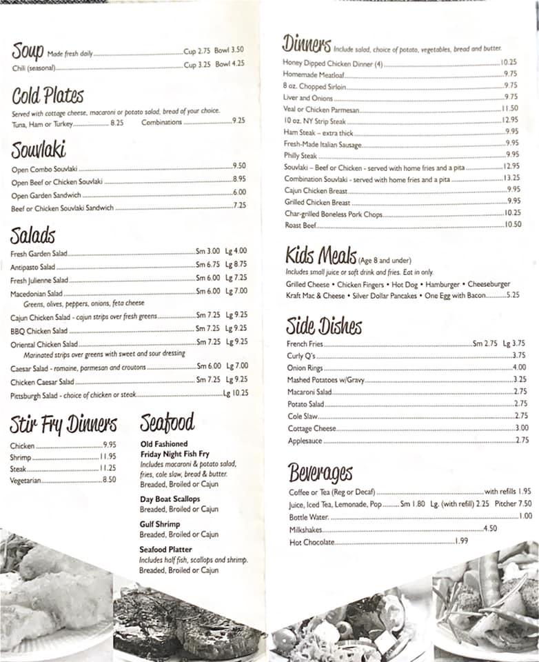 Menu at Three Star Family Restaurant, North Collins, Main St