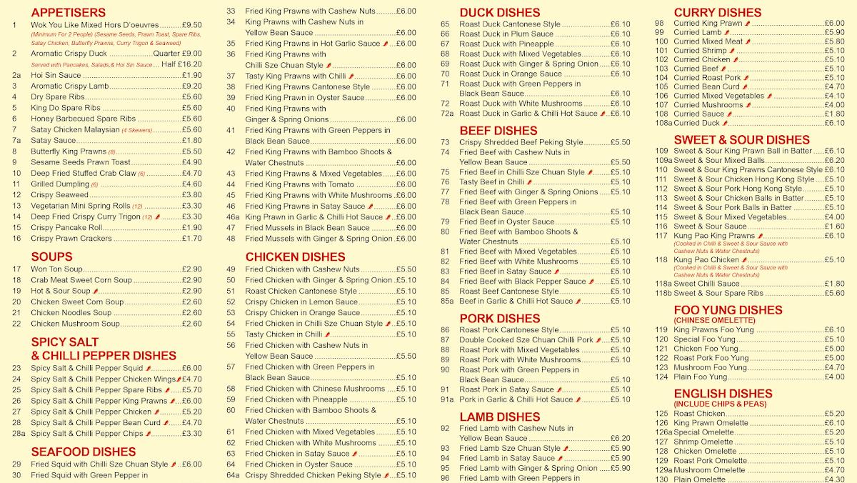 Menu at Wok You Like fast food, Saint Leonards