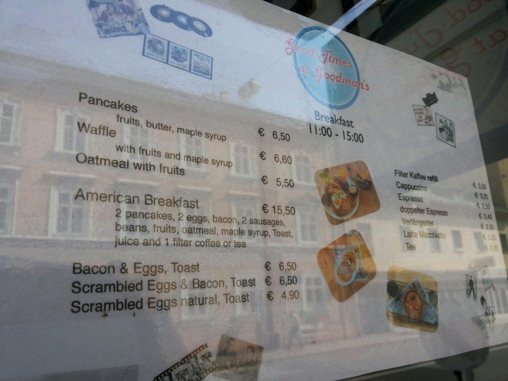 Menu at Goodman´s restaurant, Salzburg