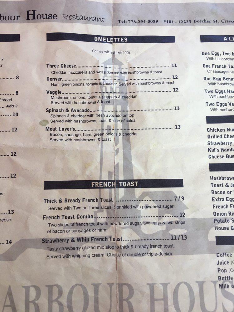 Menu at Harbour House Restaurant, Surrey