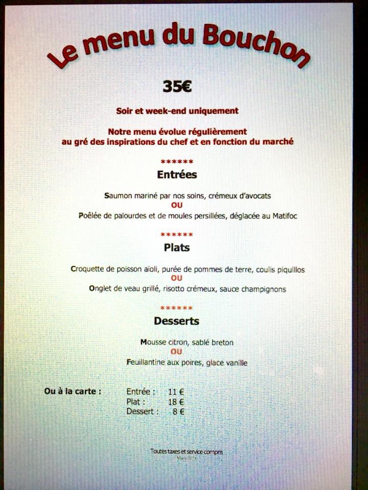 Menu au LE BOUCHON CATALAN restaurant, Canet-en-Roussillon