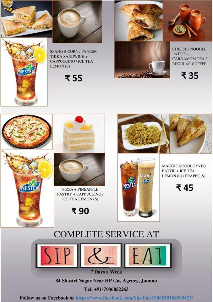 Menu at SIP & EAT, Jammu