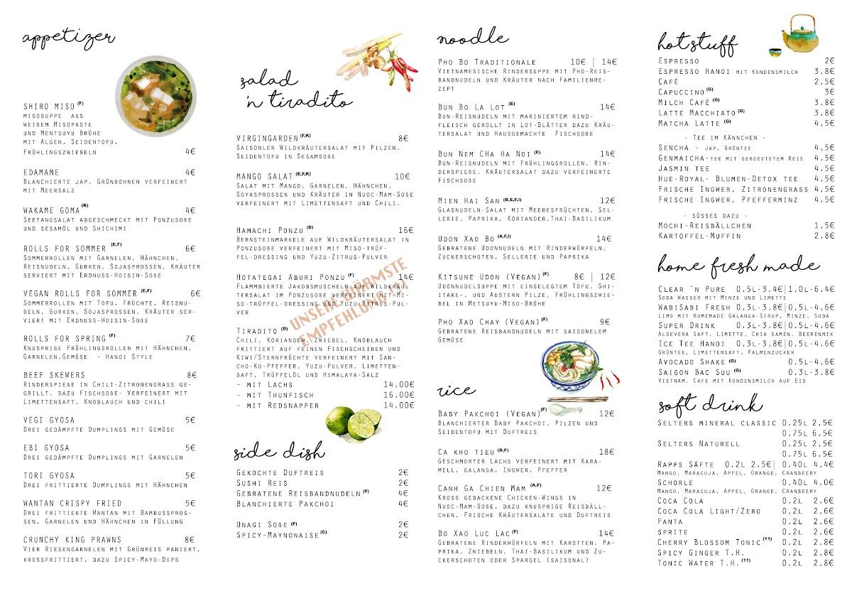 Menu at Wabi Sabi restaurant, Offenbach