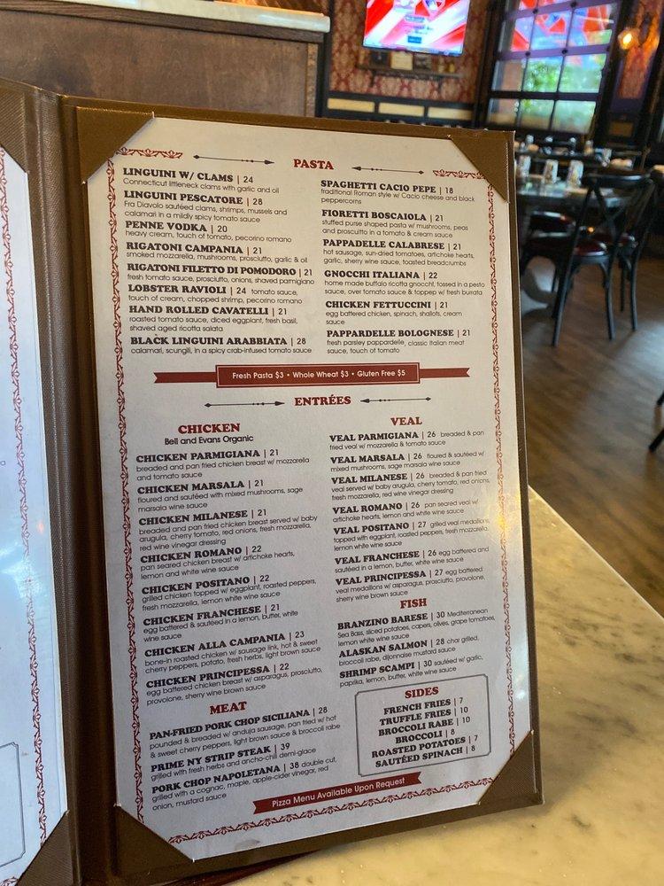 Menu at Campania Coal-Fired Pizza pizzeria, New York City, Hylan Blvd