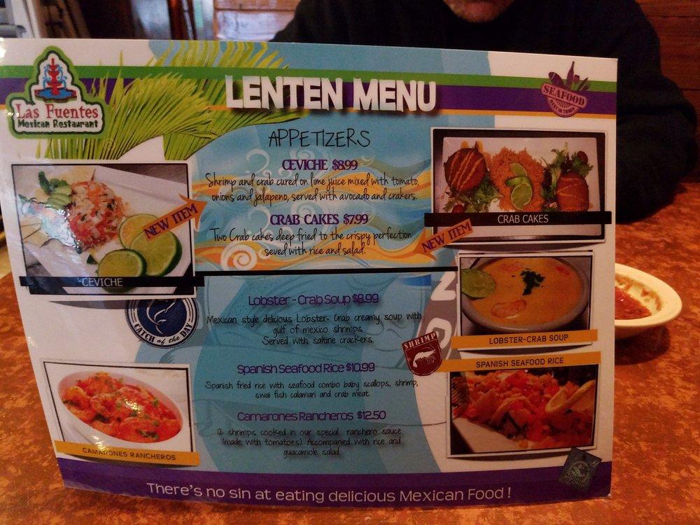 Menu at Las Fuentes Mexican Restaurant, Affton, MacKenzie Rd