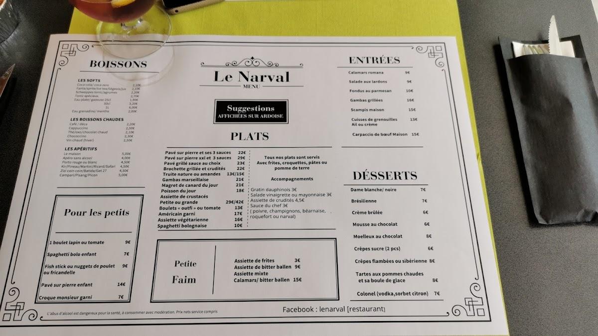 Menu au Le Narval, Sprimont