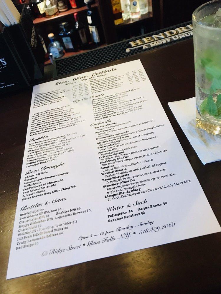 Menu at Morgan & Co steakhouse, Glens Falls