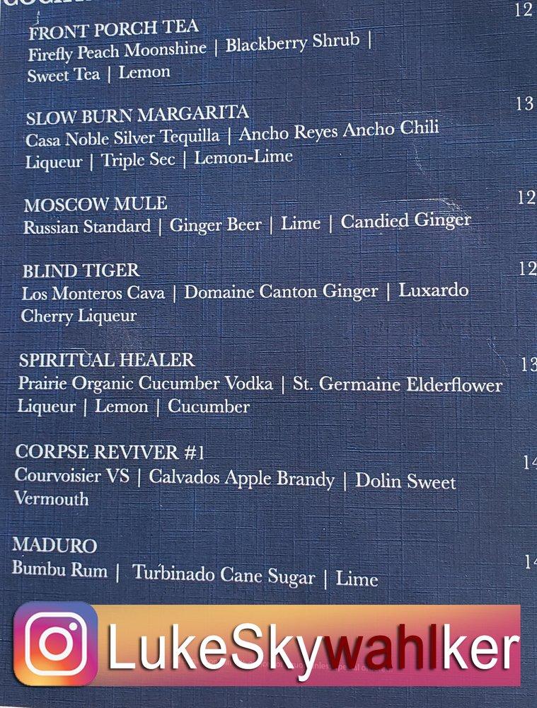 Menu at Perch pub & bar, Gulf Shores