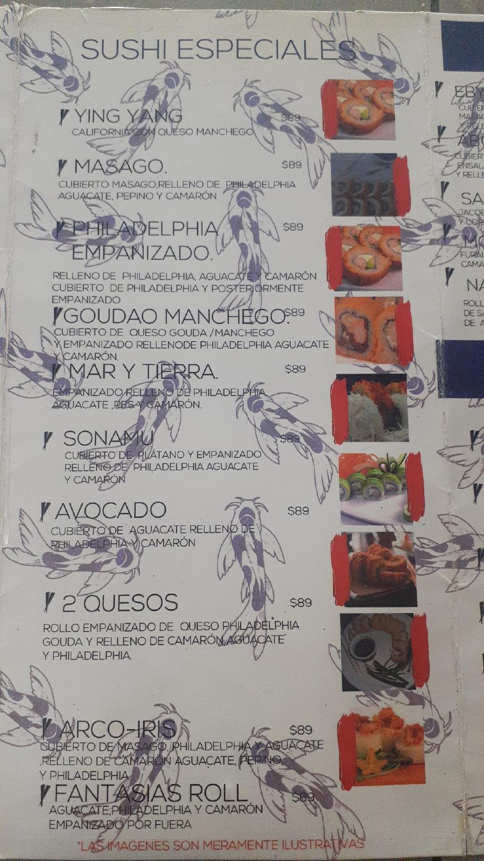 Menu at SUSHI MONO restaurant, Zapopan