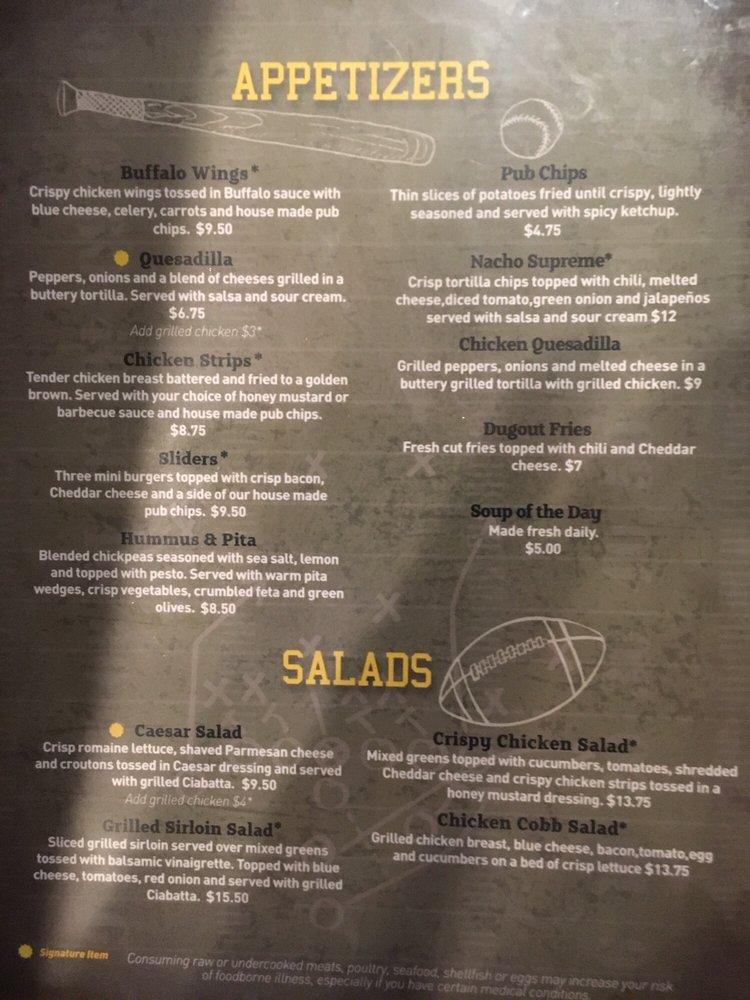 Menu at Victory Bar and Grill, Richmond, Commerce Rd