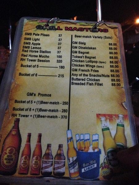 Menu at Grill Masters pub & bar, Quezon City