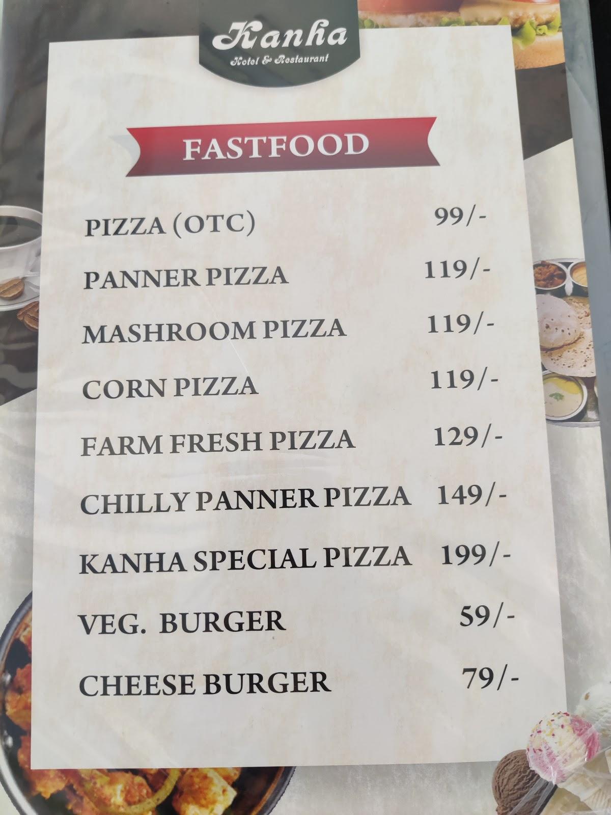 Menu at KANHA HOTEL & RESTAURANT, India, Nims