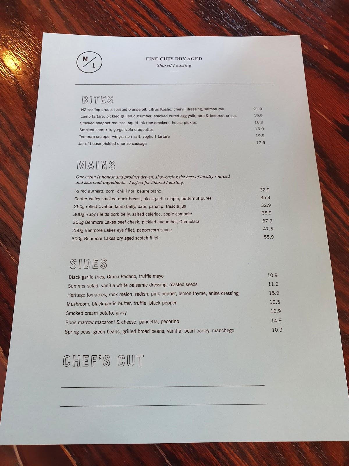 Menu at Meat & Liquor Steakhouse - New Plymouth, New Plymouth