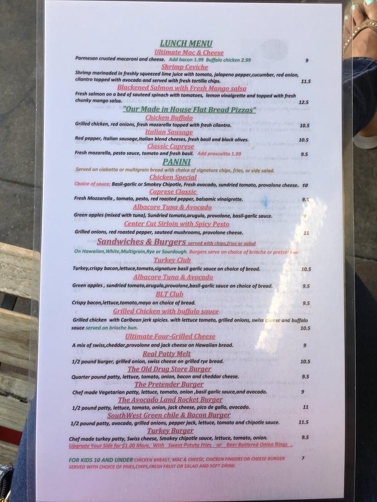 Menu at Park Cafe, Litchfield Park