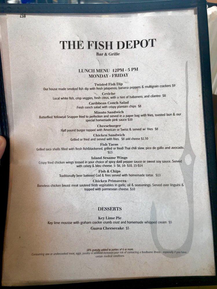 Menu at The Fish Depot Bar & Grill, Boynton Beach